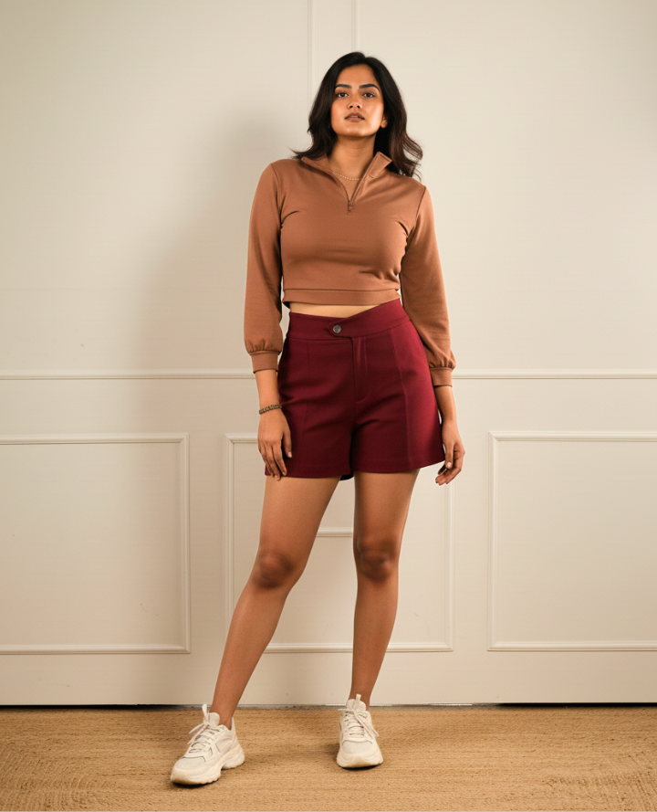 Classy Straight Edge Brown Shorts: Old Money Vibes – Dautee